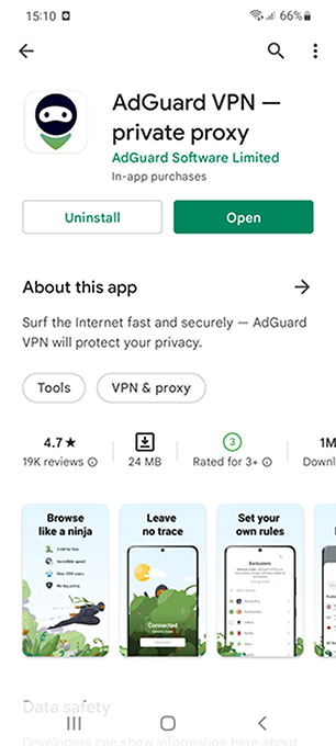 AdGuard VPN for your privacy and security